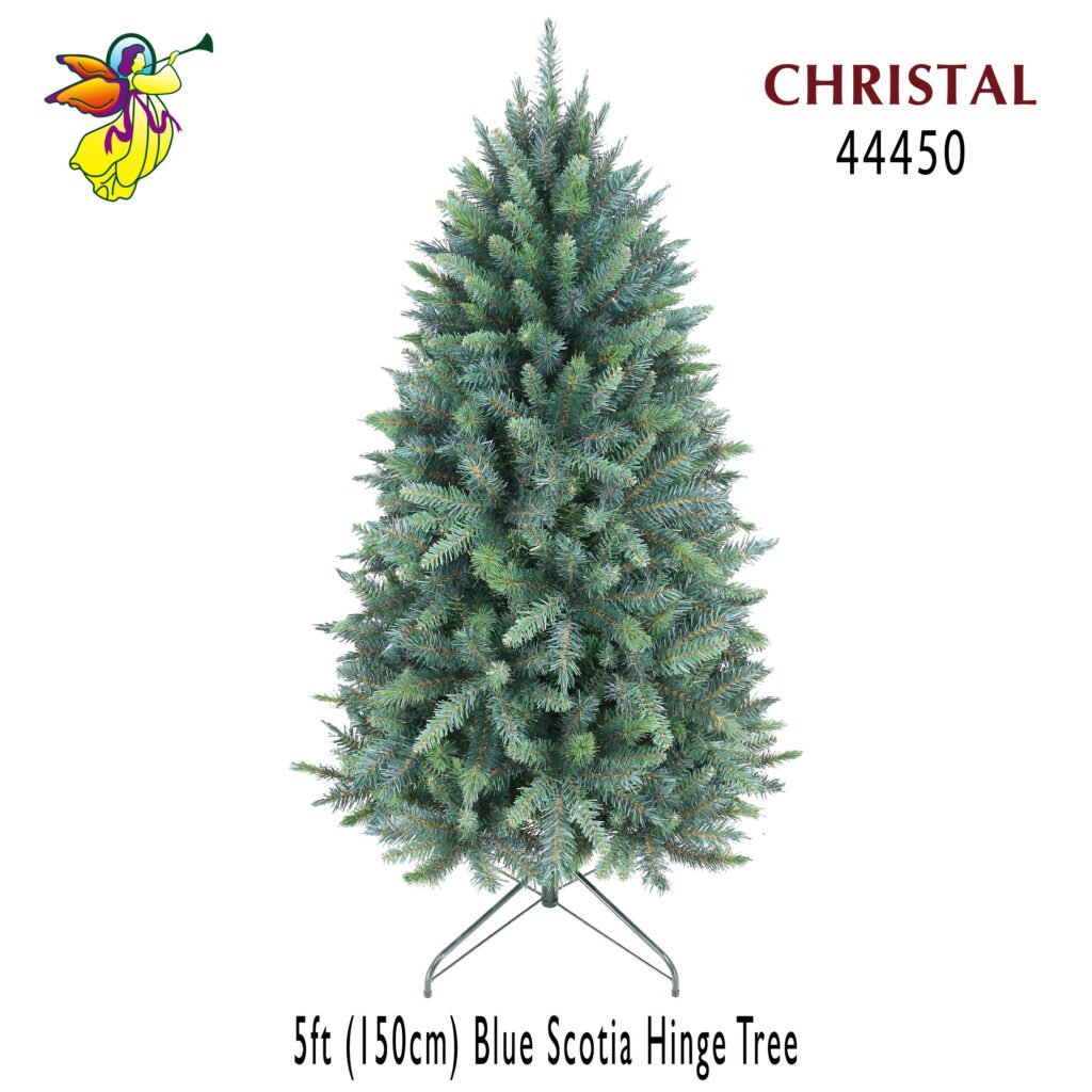 5ft Christal Blue Scotia Hinge Christmas Tree -150cm - Naaz Store